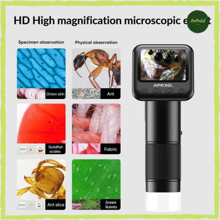 Jual Mikroskop Portable Digital IPS HD Screen Rechargeable Microscope ...