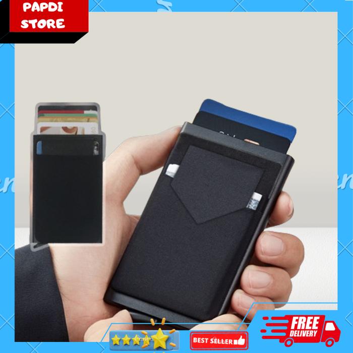 Promo Dompet Kartu Pria Slim Slider Aluminium Anti RFID Desain Ramping ...