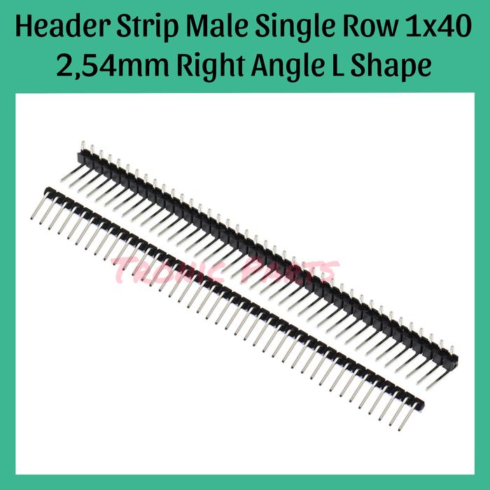 Jual Header Strip Male Single Row 1x40 2,54mm Right Angle L Shape ...