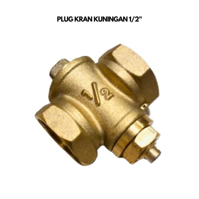 Jual Plug Valve Kuningan 1/2" Inch Plug Stop Kran Air Ball Valve Brass ...