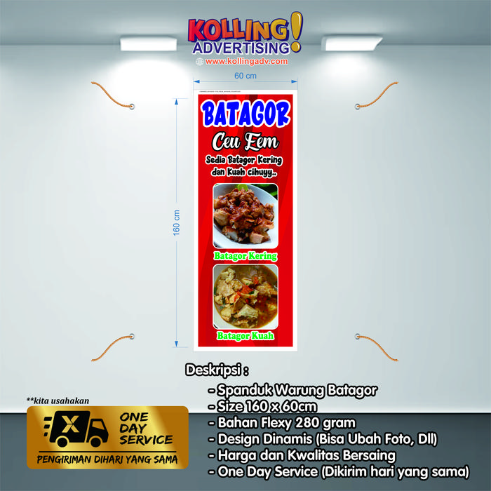 Jual Spanduk Flexy Banner Warung Batagor ketebalan 280gr best ukuran ...