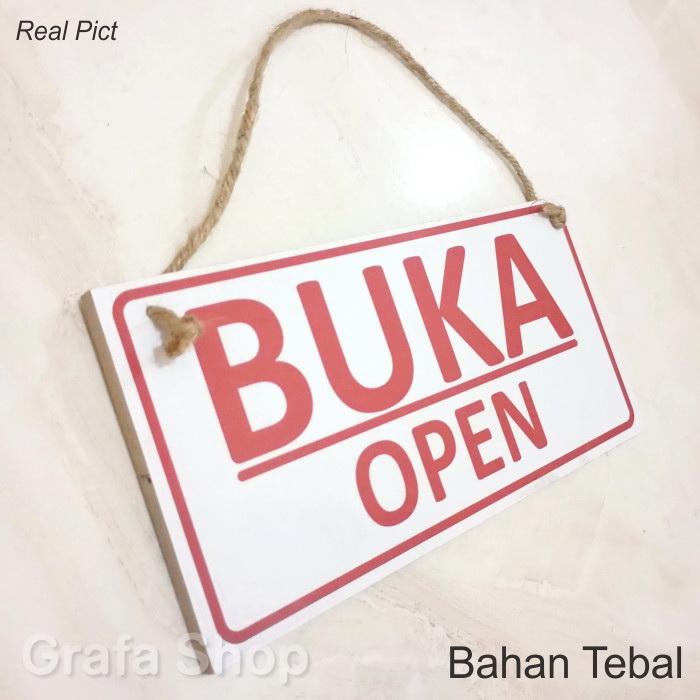 Jual Sign Board Tulisan OPEN CLOSE ( buka tutup ) Vintage bahan kayu ...