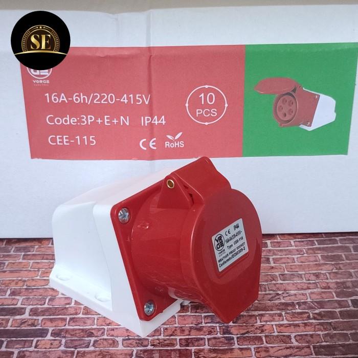 Jual Industrial Surface Socket 5 Pole 16A CEE 115 Stop Kontak Genset ...
