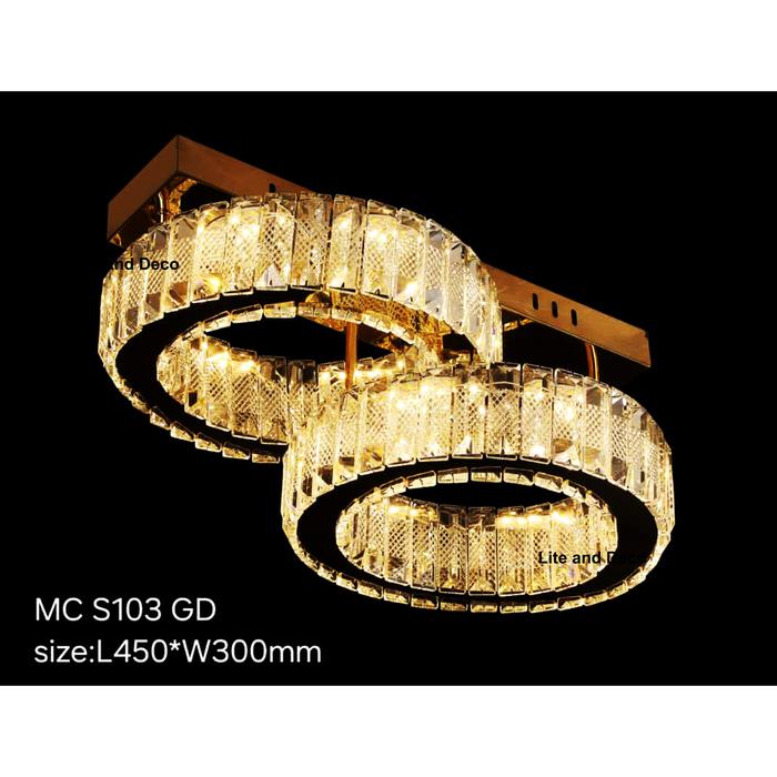 Jual LAMPU DINDING PLAFON CRYSTAL GOLD MODEL 2 RING - Jakarta Utara ...
