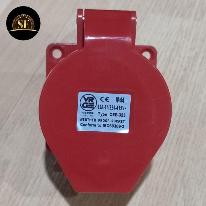 Jual Industrial Panel Socket 5Pole 32A CEE 325 5Pin Stop Kontak Genset ...