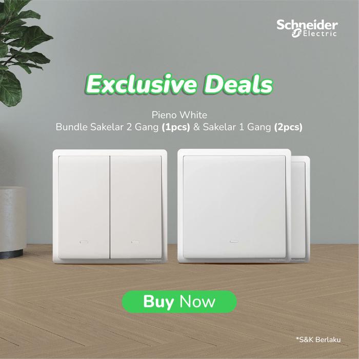 Promo Bundle Schneider Electric Pieno Saklar 2G1A (1pcs) & Saklar 1G1A(2pcs) - Jakarta Pusat ...