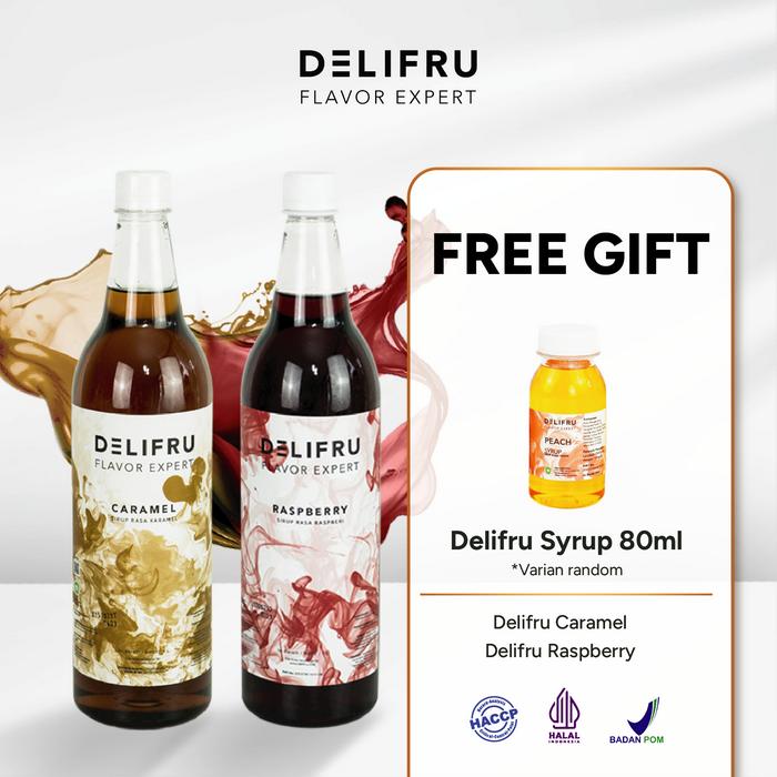 Promo Paket Bundling Syrup Delifru 2l Sirup Caramel 1l Raspberry 1l