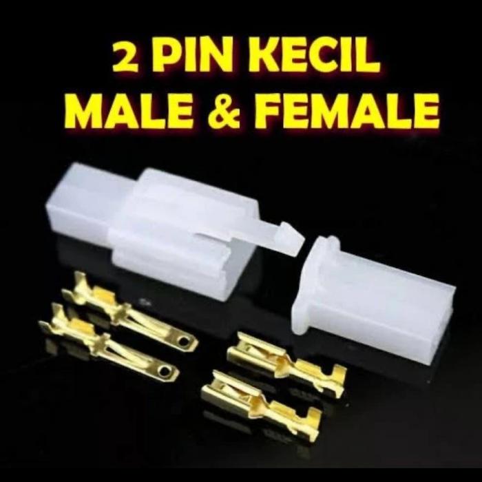 Jual Socket Motor 2 pin kecil soket konektor kabel 2pin+Skun (set ...