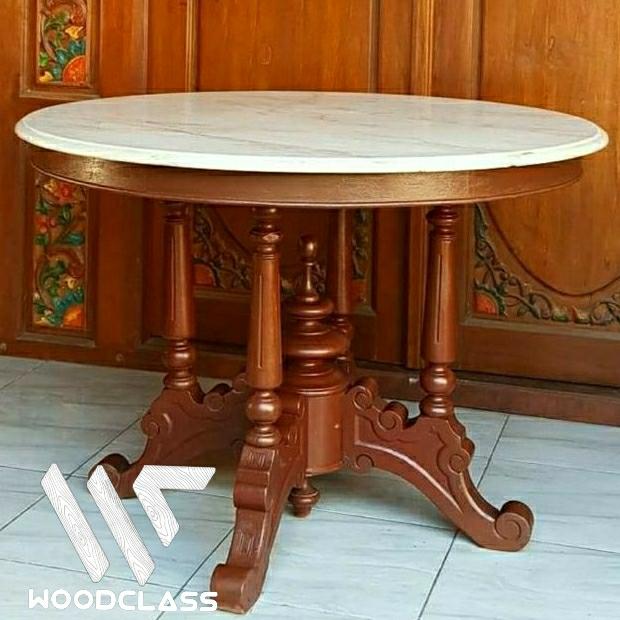 Jual meja makan model kuno, meja makan marmer, meja antik kayu jati ...