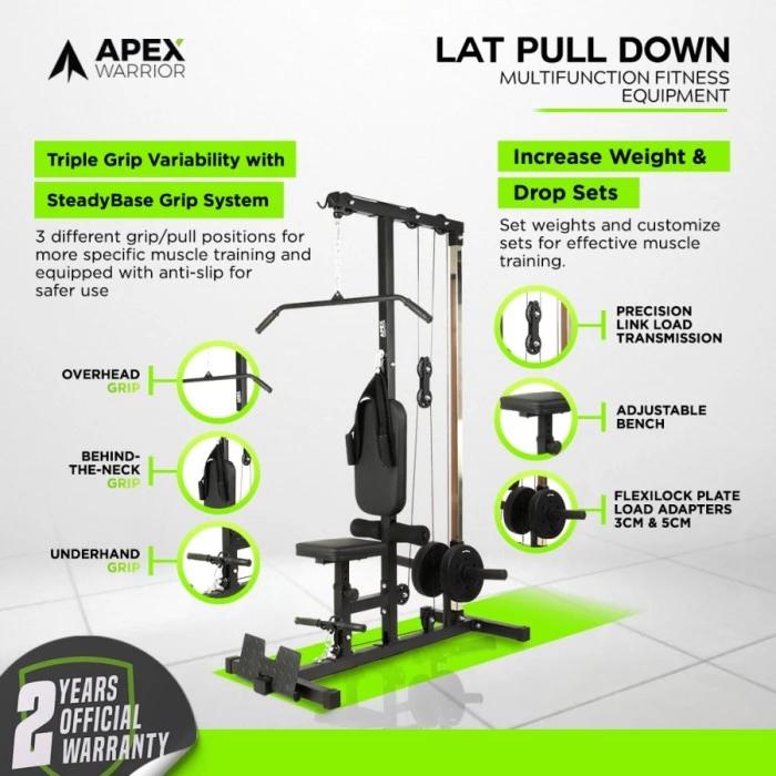 Jual Apex Warrior Lat Pull Down Crossover Rowing Alat Fitness ...