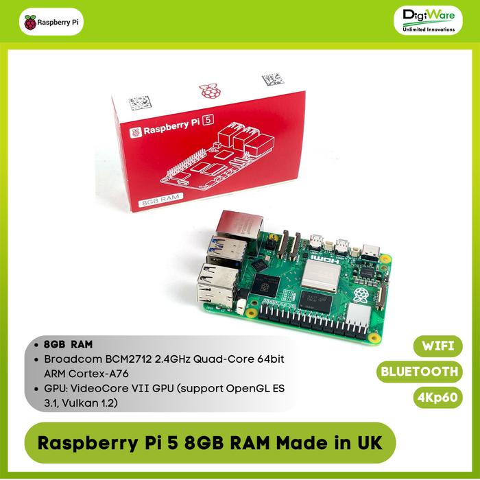 Jual Raspberry Pi 5 4GB RAM Made in UK / Mini PC Raspi 5 - Kota Bekasi - DigiWare Store Bekasi ...