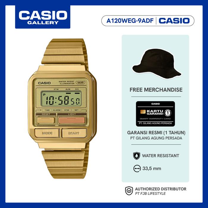 Promo Casio Vintage Jam Tangan Unisex A120WEG-9ADF Original Digital ...
