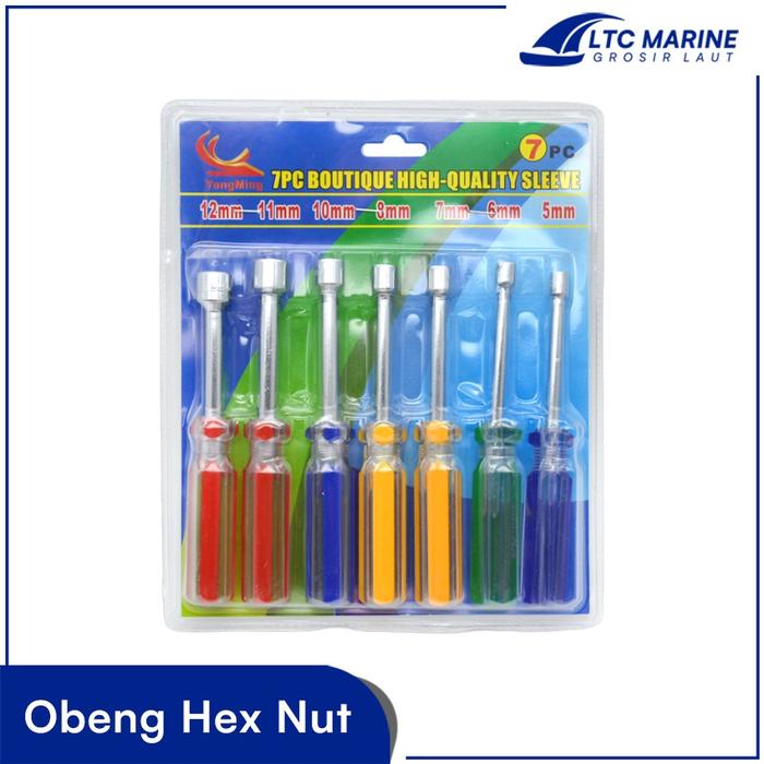 Jual 7 Pcs Hexagon Wrench Nut Driver Set Obeng Hex Nut Impa 612366 ...