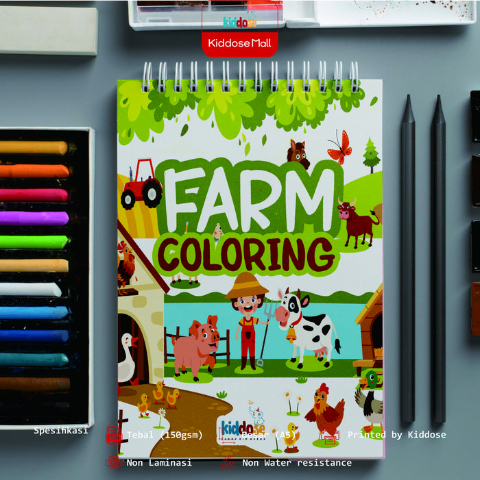 Jual (PREMIUM) BUKU MEWARNAI COLORING ACTIVITY FARM BOOK GAMBAR SKETSA ...