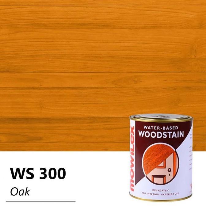 Jual MOWILEX WOODSTAIN 300 OAK WATERBASED PLITUR KAYU PERNIS VERNIS ...