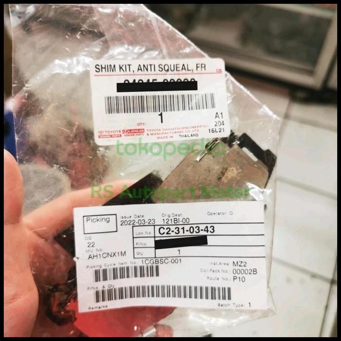 Jual Plat Besi Kampas Shim Kit Corolla Altis 10-On Original Toyota ...