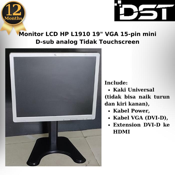 Jual Monitor LCD HP L1910 19" VGA 15pin mini D-sub analog Tidak ...