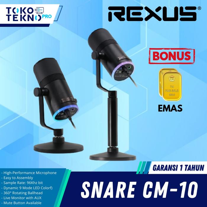 Promo Rexus CM10 / CM-10 Snare Microphone Condenser Wired RGB LED ...