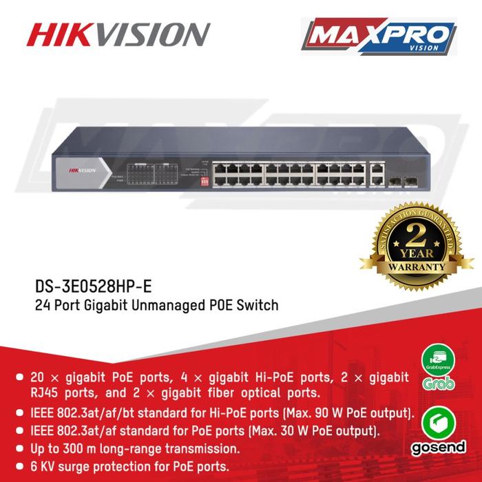 Jual DS-3E0528HP-E - HIKVISION GIGABIT UNMANAGED POE SWITCH 24 PORT - Jakarta Barat - Maxpro ...