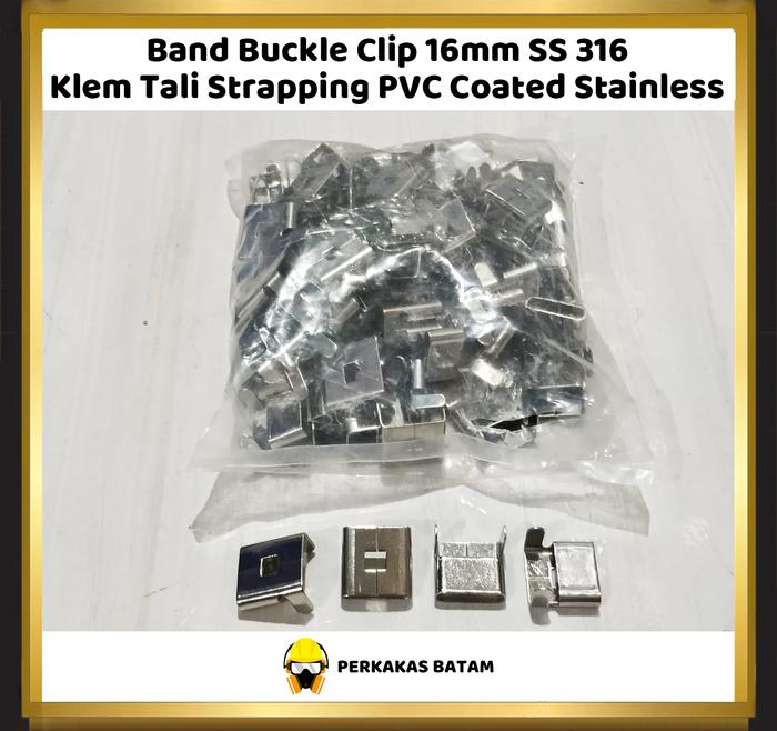 Jual Band Buckle Clip 16mm SS316 Klem Tali Strapping PVC Coated ...