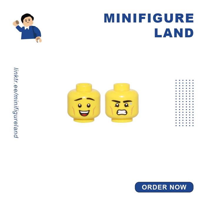 Jual Lego 28621pb0191 Head Dual Sided Thin Black Eyebrows, Medium ...