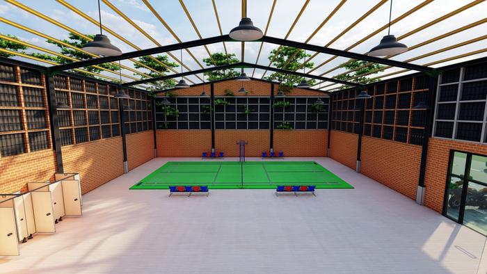 Jual RANGKA ATAP & BANGUNAN BAJA WF PROJECT GOR BADMINTON - Kota ...