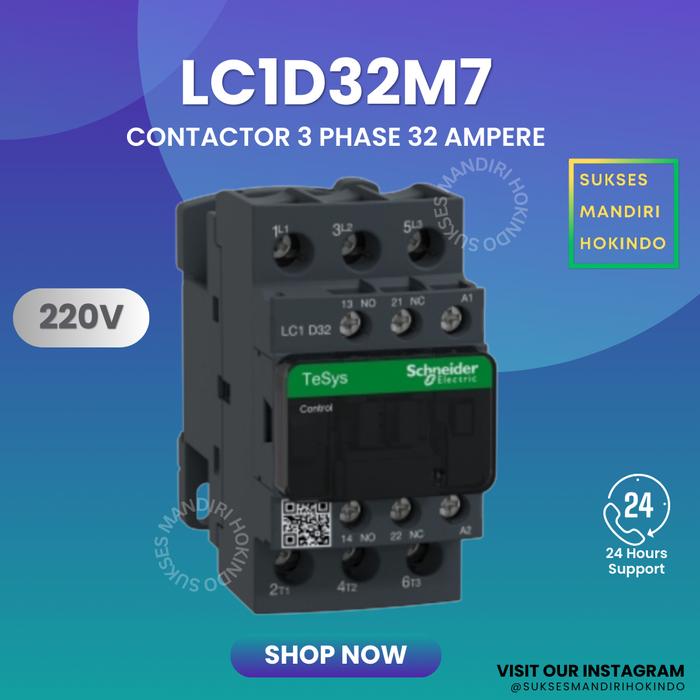 Promo Kontaktor 3P 32A 3 Phase 32 Ampere Schneider LC1D32M7 Contactor ORI - Jakarta Pusat ...
