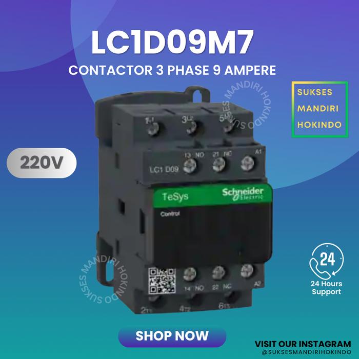 Promo Kontaktor 3P 9A 3 Phase 9 Ampere LC1D09M7 220V ORI Contactor Schneider - Jakarta Pusat ...