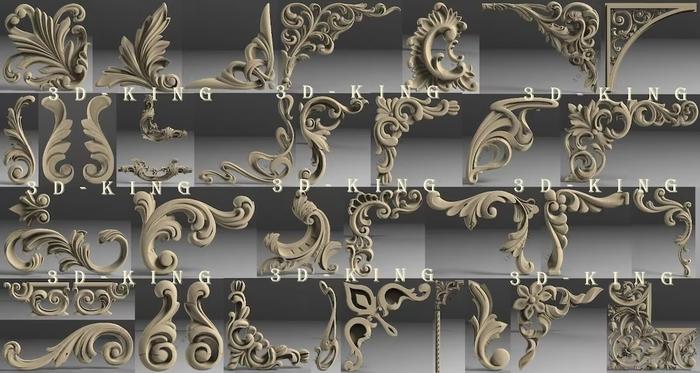 Jual 130 Pcs 3D STL Models Decorative Corners and Patterns for CNC ...