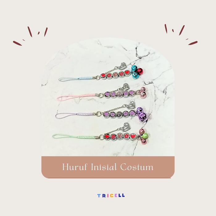 Jual KEY CHAIN / TALI MANIK CUSTOM HURUF INISIAL NAMA DAN VARIASI BULAT ...