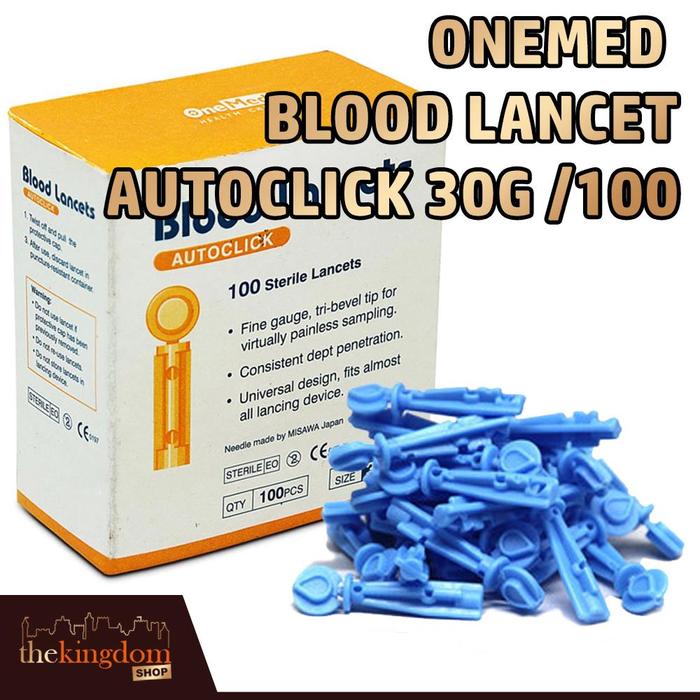 Jual Onemed Blood Lancet Autoclick 30G /100 Refill Jarum Ambil Tes ...