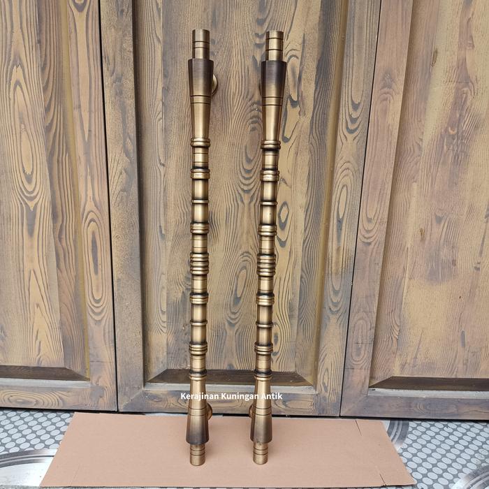 Jual Handle Pintu Rumah Gagang Pintu Kuningan Antik Motif Bambu 80 cm 2 ...