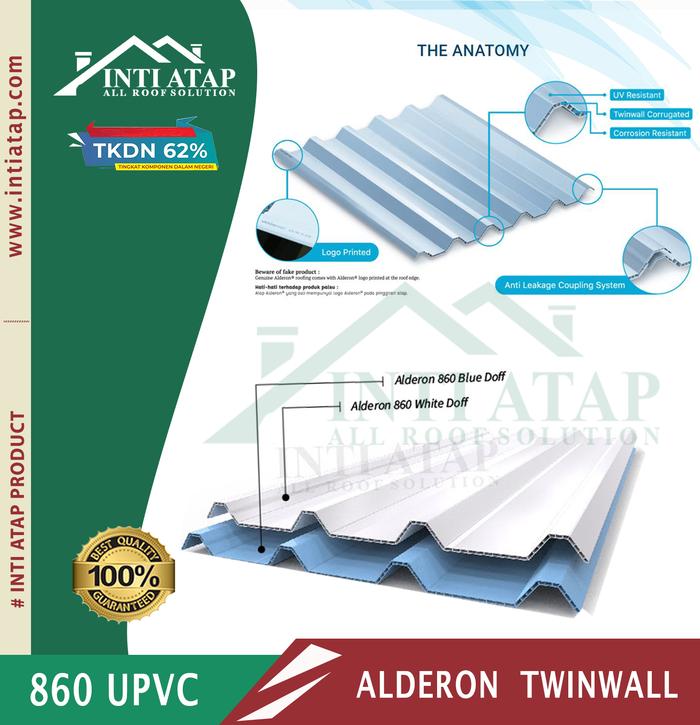 Jual ALDERON ATAP UPVC 860 TWINWALL DOBULE LAYER - Biru, 1 meter - Kab ...