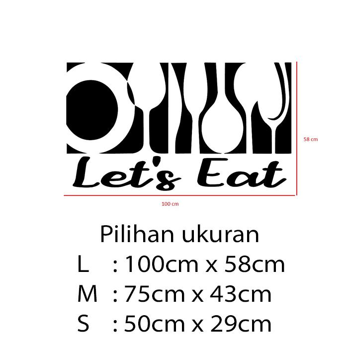 Jual Stiker Dinding Rumah Kaca Cafe Office Wall Sticker Lets Eat - L ...