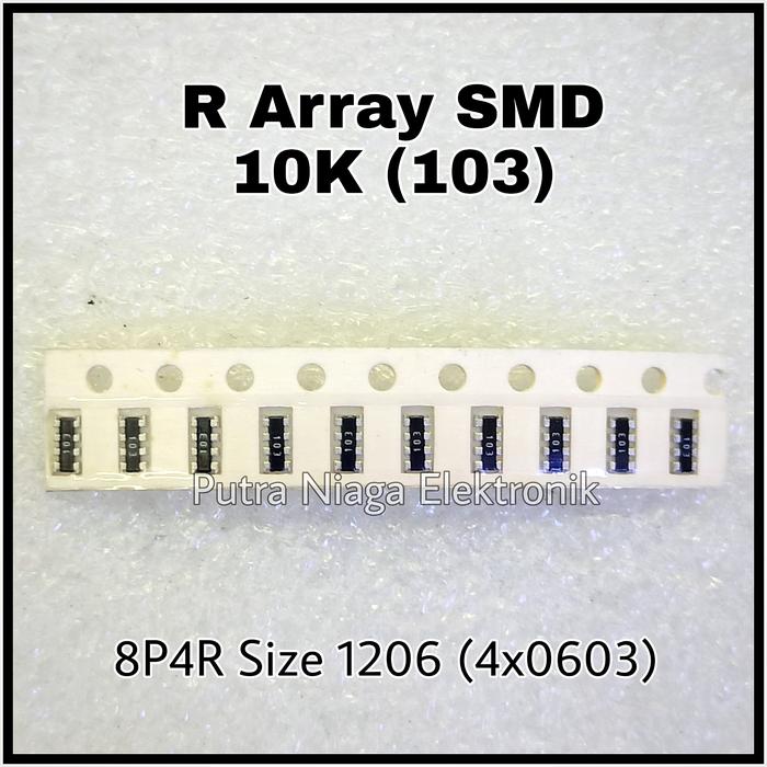 Jual Resistor Array SMD 10K 8P4R 4x0603 Tahanan Network marking : 103 - Kota Bandung - Putra ...