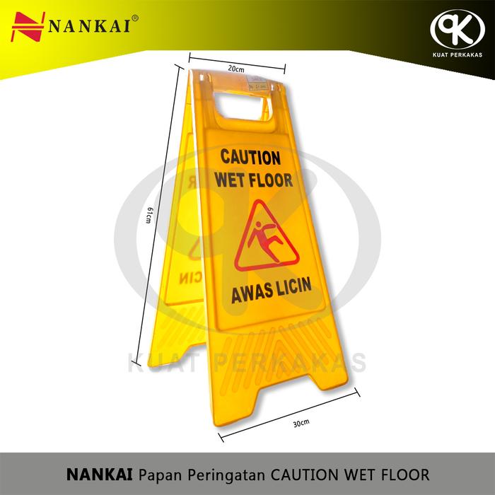 Jual Papan Peringatan Lantai Licin / Basah NANKAI Caution Wet Floor ...