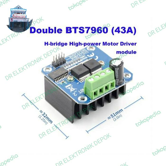 Jual H-Bridge IBT-2 HIGH Current MOTOR DRIVER Module Arduino 43A ...