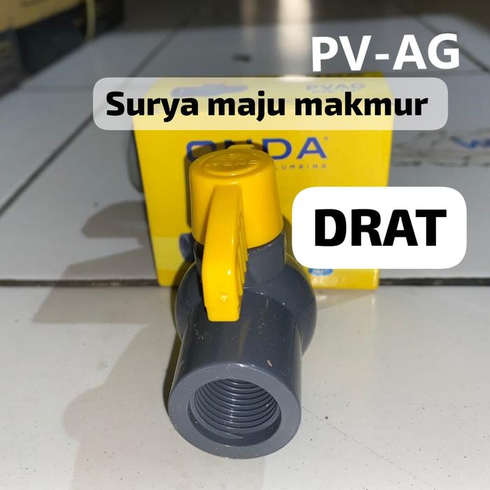 Jual BALL VALVE 1 INCH ONDA BALL VALVE DRAT 1 INCH PVC BALLVALVE THREAD ...
