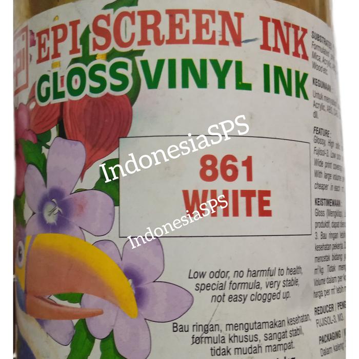 Jual tinta epi PVC white putih 100gr 1 ons untuk sablon kertas, stiker ...