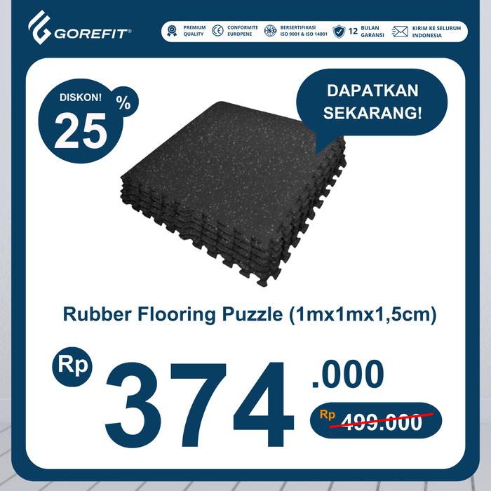 Jual Gorefit® Rubber Flooring Puzzle / Karpet Gym Fitness (1m x 1m x 10mm) - Jakarta Timur - TAF ...