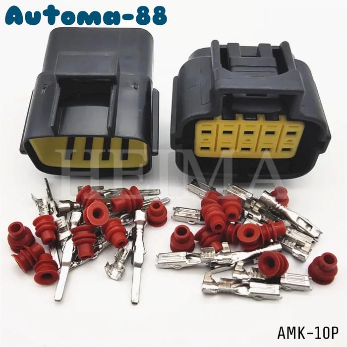 Jual AMK-10P Soket konektor kabel 10 pin Waterproof Automotive wire ...