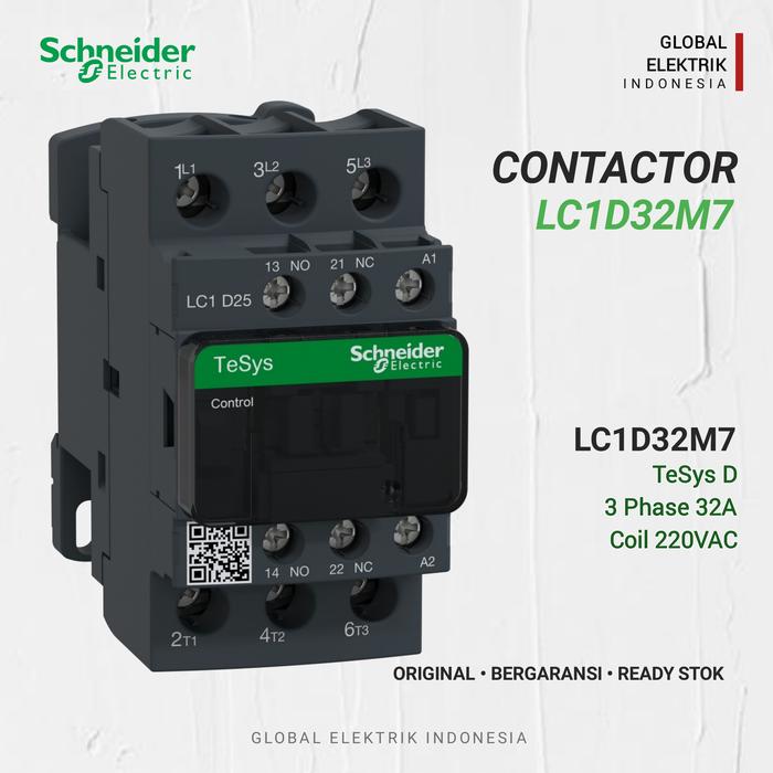 Jual Contactor Magnetic LC1D32M7 3Phase 32A Coil 220VAC Kontaktor SCHNEIDER - Jakarta Barat ...