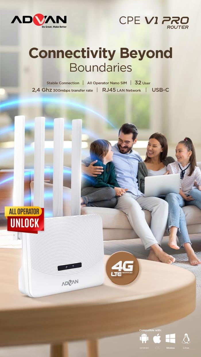 Promo ADVAN CPE V1 PRO MODEM + WIFI + ROUTER 4G LTE UNLOCK OPERATOR ...