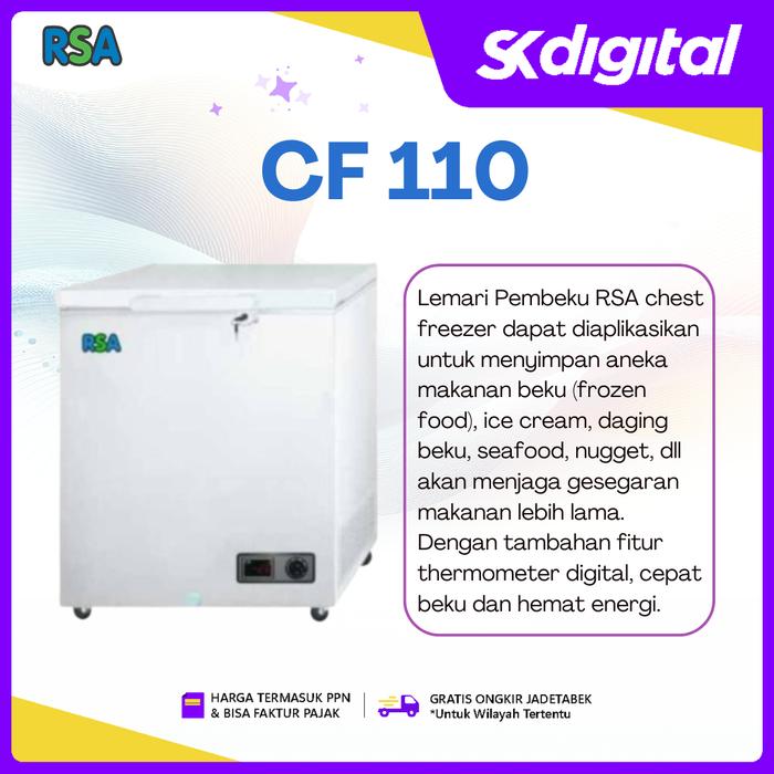 Jual Chest Freezer RSA CF-110 / CF 110 Freezer Box 100 liter - Jakarta ...