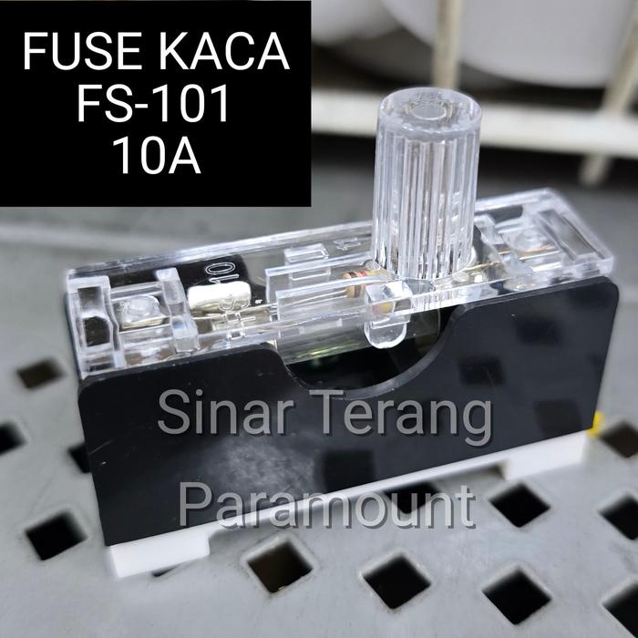 Jual Fuse Kaca 10A FS-101 MINIATURE FUSE HOLDER FUSE Kubur dinrail 1 ...