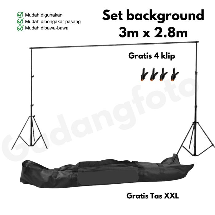 Jual Stand Background Foto Backdrop Mini studio Fotobooth XL - Jakarta ...