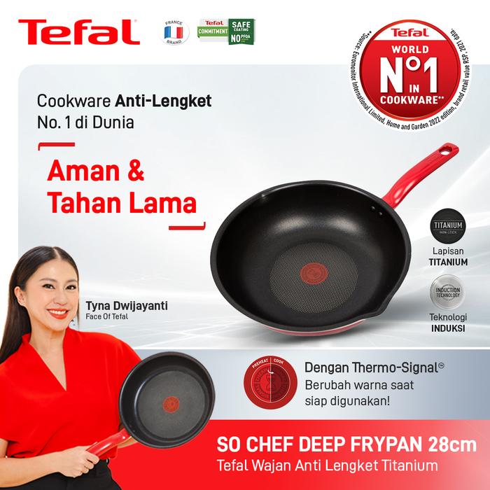 Promo Tefal Wajan Induksi Penggorengan Anti Lengket So Chef Deep Frypan 28cm - - Tefal Indonesia ...