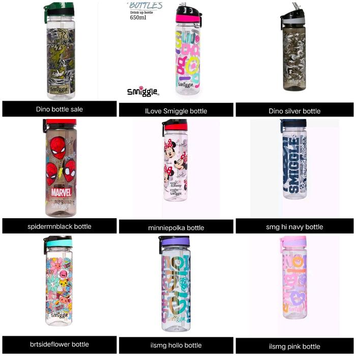 Jual Smiggle Botol Minecraft, Spiderman, Marvel, Dino, I love smiggle ...