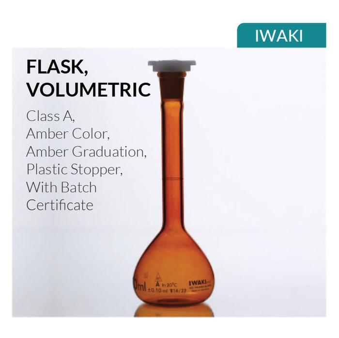 Jual FLASK VOLUMETRIC 20mL Class A Plastic stopper, Coating Amber color ...