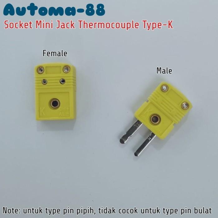 Jual Soket mini jack Male female thermocouple type-K konektor bukan ...